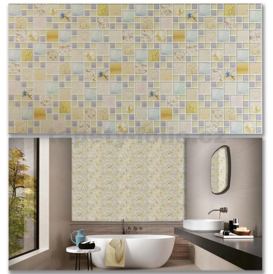 Obkladové panely 3D PVC rozměr 955 x 480 mm mozaika Lagoon Sandy ...