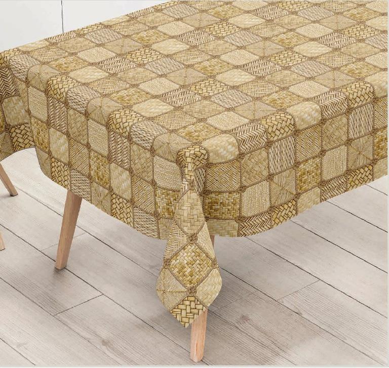 Ubrus PVC 159A, metráž, 20 m x 140 cm, proutěný vzor hnědý, IMPOL TRADE ...